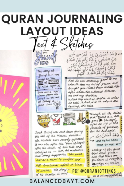 Quran Journaling Layout Ideas - 9 Gorgeous Spreads - Balanced Bayt
